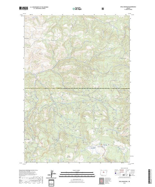US Topo 7.5-minute map for Opal Mountain OR – American Map Store