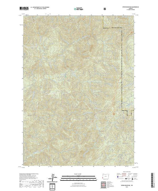 US Topo 7.5-minute map for Ophir Mountain OR – American Map Store