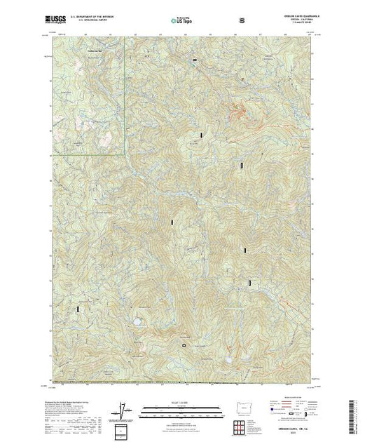 US Topo 7.5-minute map for Oregon Caves ORCA – American Map Store