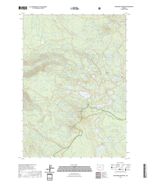 US Topo 7.5-minute map for Packsaddle Mountain OR – American Map Store