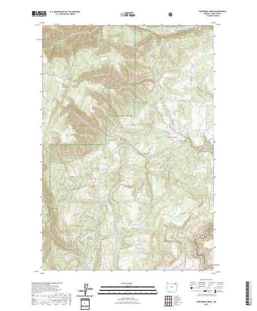 US Topo 7.5-minute map for Partridge Creek OR – American Map Store