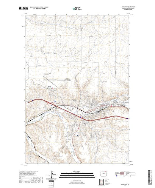 US Topo 7.5-minute map for Pendleton OR – American Map Store