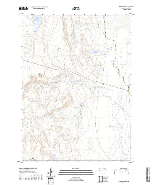 US Topo 7.5-minute map for Piute Reservoir OR – American Map Store