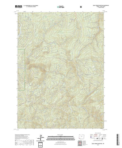 US Topo 7.5-minute map for Quail Prairie Mountain OR – American Map Store