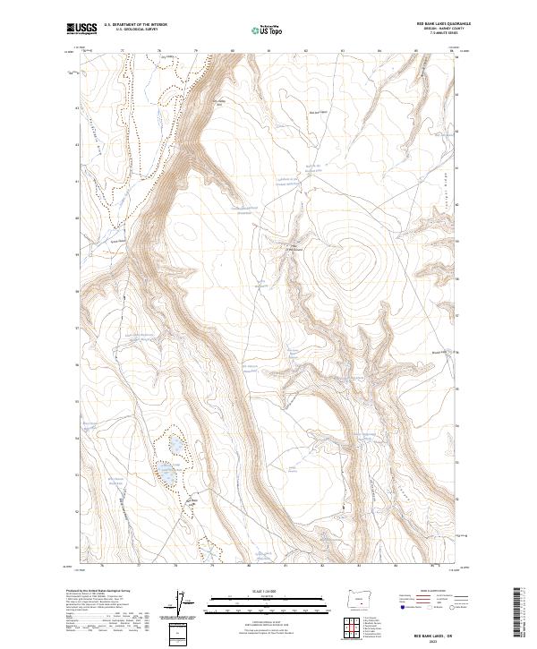 US Topo 7.5-minute map for Red Bank Lakes OR – American Map Store