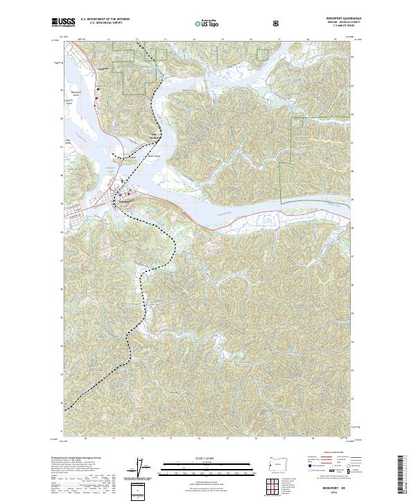 US Topo 7.5-minute map for Reedsport OR – American Map Store