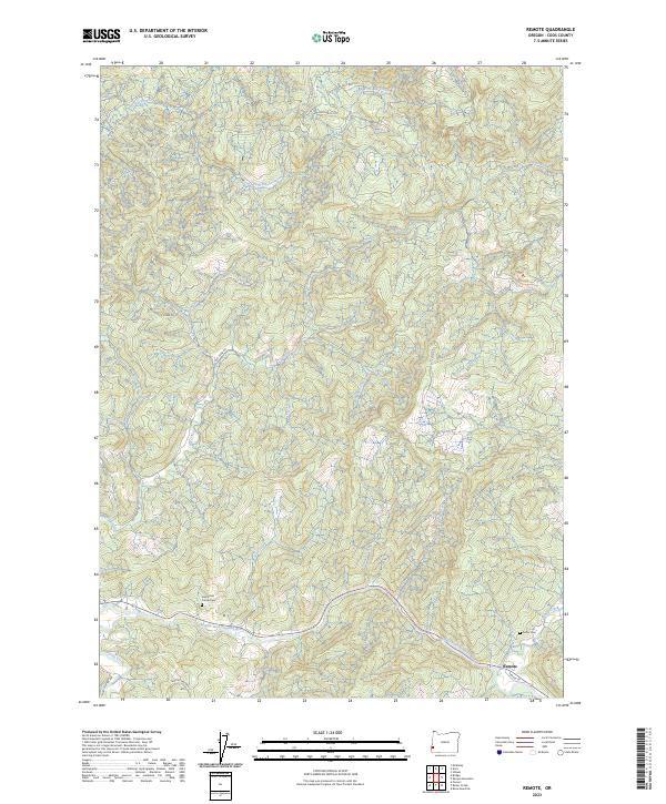 US Topo 7.5-minute map for Remote OR – American Map Store