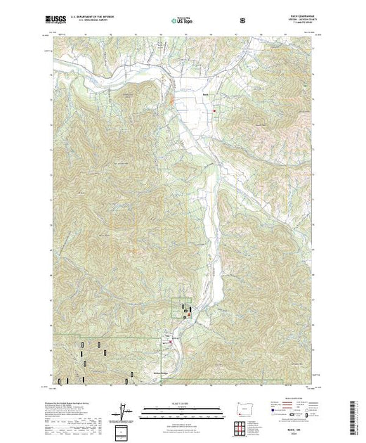 US Topo 7.5-minute map for Ruch OR – American Map Store