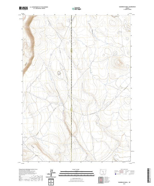 US Topo 7.5-minute map for Sagebrush Knoll OR – American Map Store