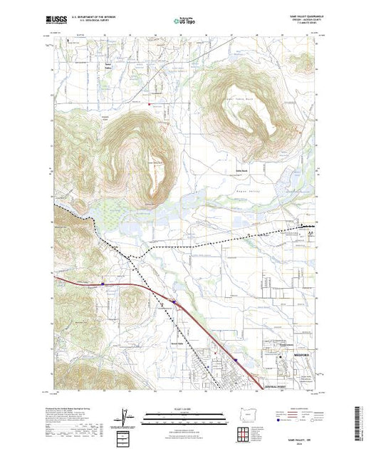 US Topo 7.5-minute map for Sams Valley OR – American Map Store