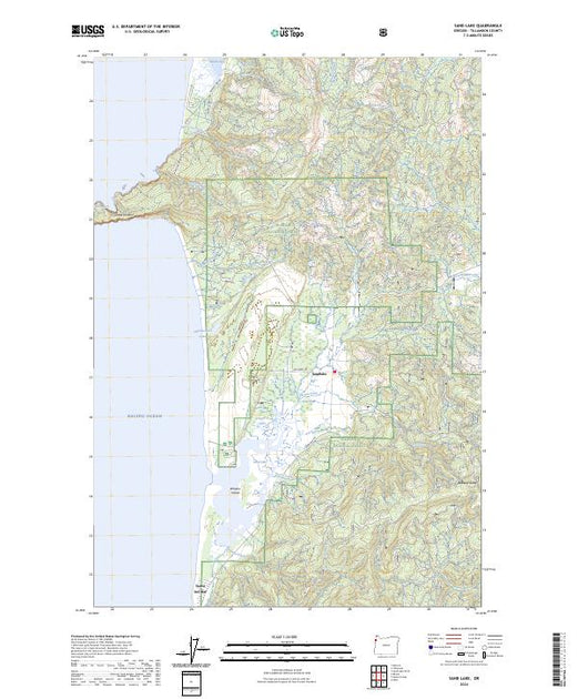 US Topo 7.5-minute map for Sand Lake OR – American Map Store
