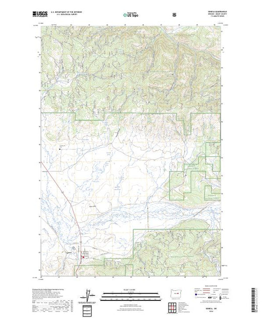 US Topo 7.5-minute map for Seneca OR – American Map Store