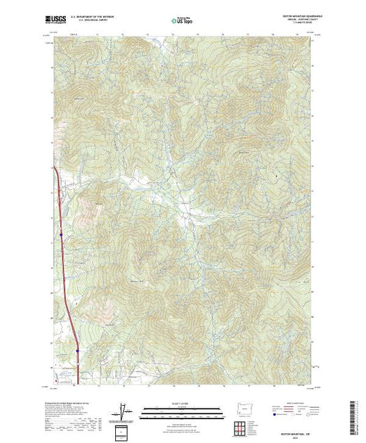 US Topo 7.5-minute map for Sexton Mountain OR – American Map Store