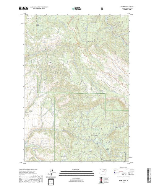 US Topo 7.5-minute map for Sharp Ridge OR – American Map Store