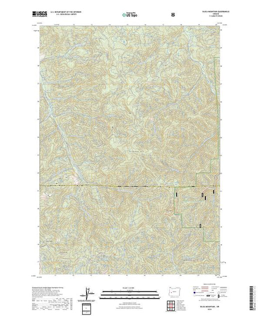 US Topo 7.5-minute map for Silica Mountain OR – American Map Store