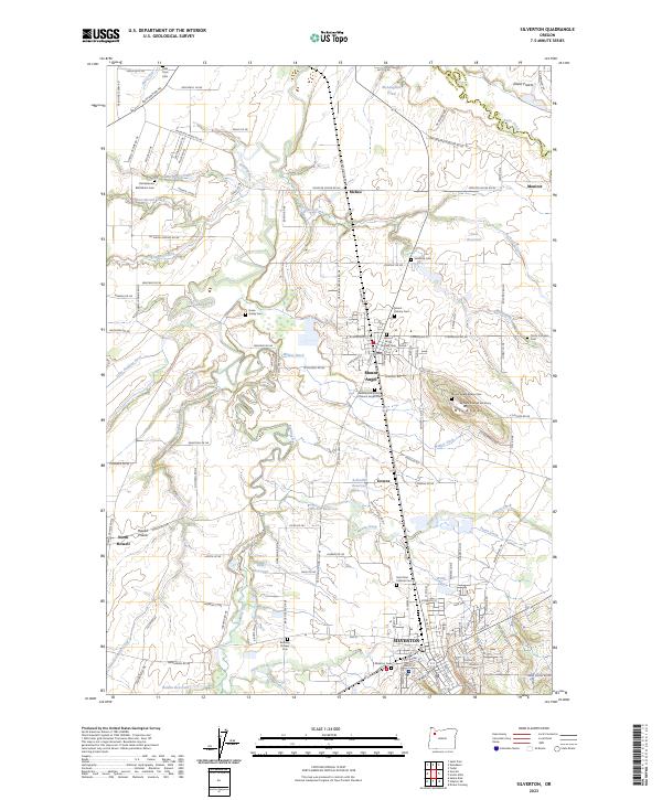 US Topo 7.5-minute map for Silverton OR – American Map Store