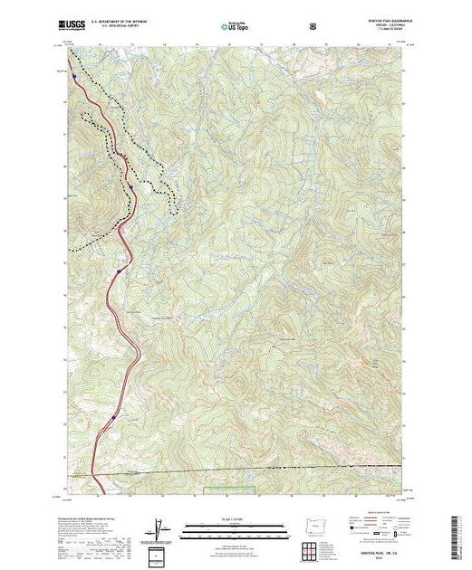 US Topo 7.5-minute map for Siskiyou Pass ORCA – American Map Store