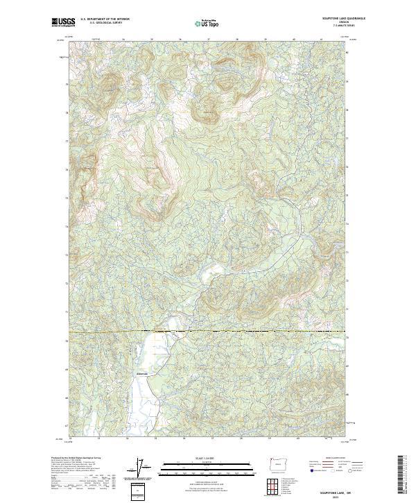 US Topo 7.5-minute map for Soapstone Lake OR – American Map Store