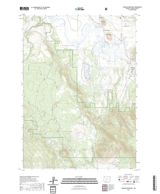 US Topo 7.5-minute map for Sprague River West OR – American Map Store