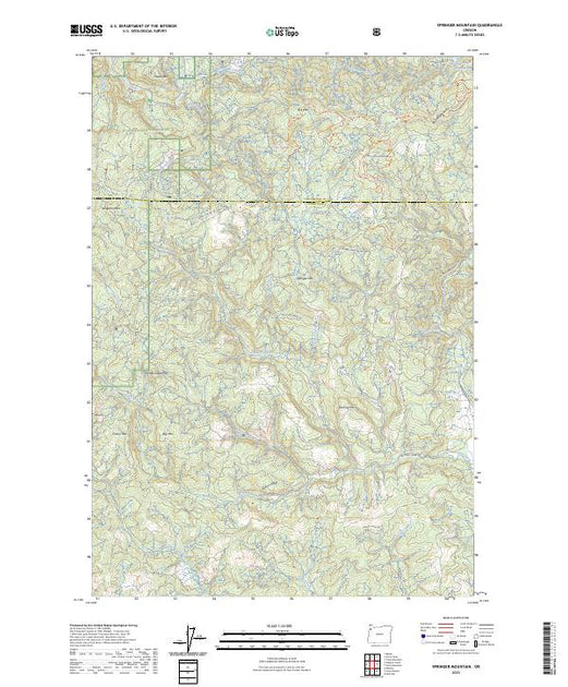 US Topo 7.5-minute map for Springer Mountain OR – American Map Store