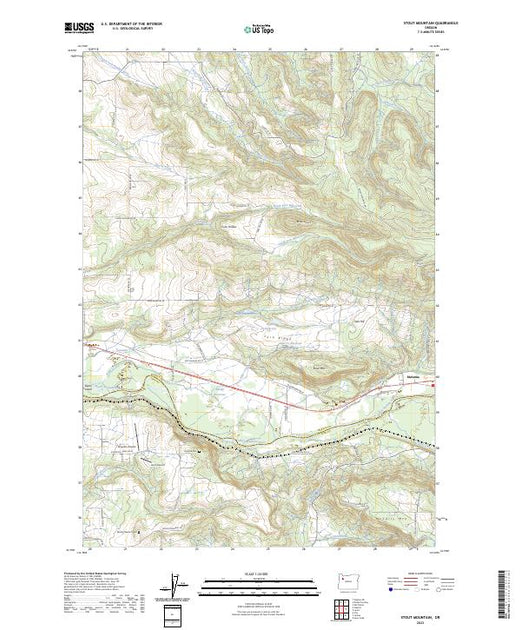 US Topo 7.5-minute map for Stout Mountain OR – American Map Store