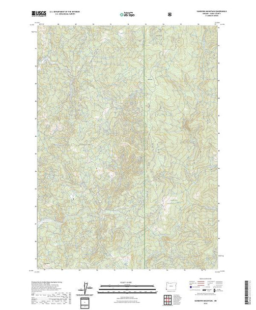 US Topo 7.5-minute map for Sundown Mountain OR – American Map Store