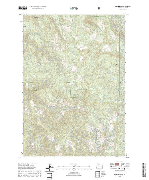 US Topo 7.5-minute map for Swamp Mountain OR – American Map Store