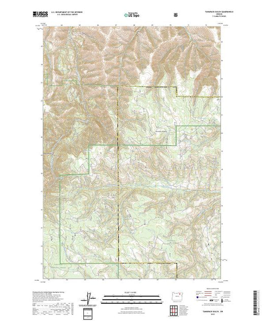 US Topo 7.5-minute map for Tamarack Gulch OR – American Map Store