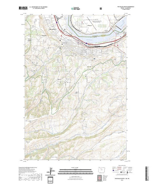 US Topo 7.5-minute map for The Dalles South ORWA – American Map Store