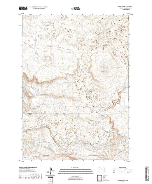US Topo 7.5-minute map for Threemile Hill OR – American Map Store