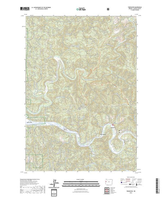 US Topo 7.5-minute map for Tidewater OR – American Map Store