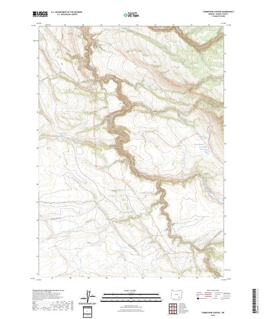 US Topo 7.5-minute map for Tombstone Canyon OR – American Map Store