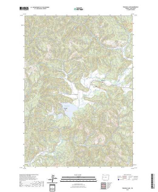 US Topo 7.5-minute map for Triangle Lake OR – American Map Store
