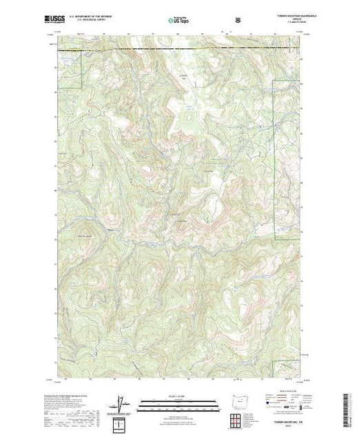 US Topo 7.5-minute map for Turner Mountain OR – American Map Store