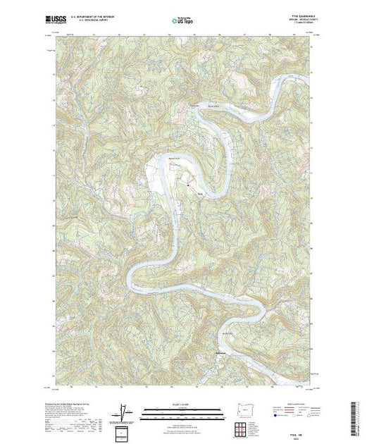 US Topo 7.5-minute map for Tyee OR – American Map Store
