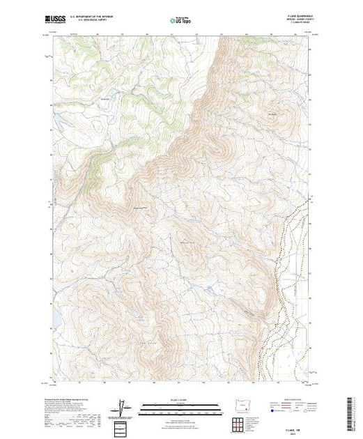 US Topo 7.5-minute map for V Lake OR – American Map Store