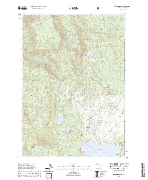 US Topo 7.5-minute map for Waldo Mountain OR – American Map Store