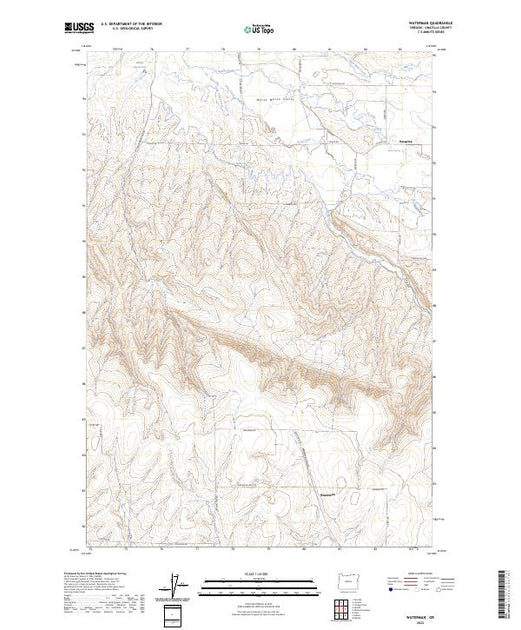 US Topo 7.5-minute map for Waterman OR – American Map Store
