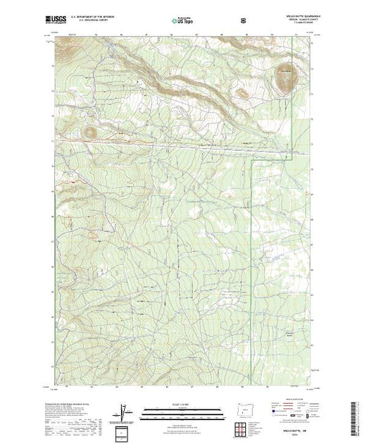 US Topo 7.5-minute map for Welch Butte OR – American Map Store