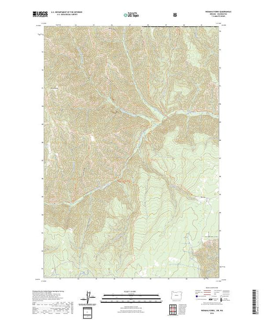 US Topo 7.5-minute map for Wenaha Forks ORWA – American Map Store