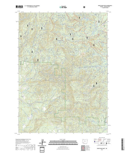 US Topo 7.5-minute map for Whetstone Point OR – American Map Store