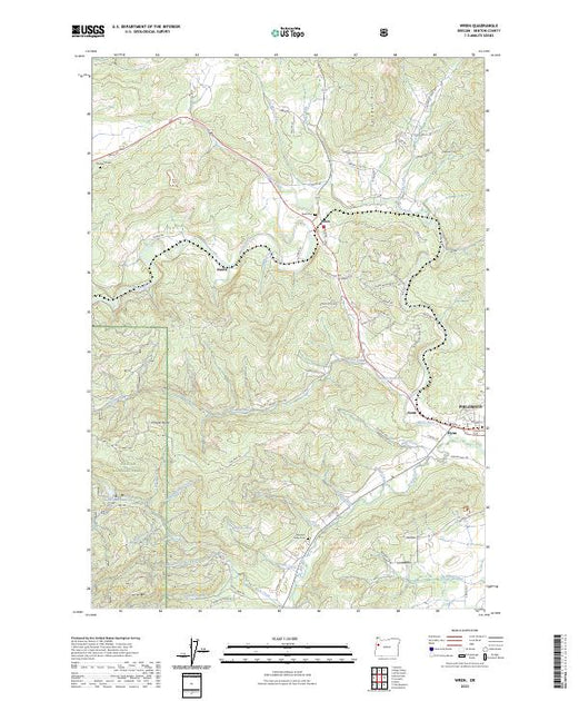 US Topo 7.5-minute map for Wren OR – American Map Store