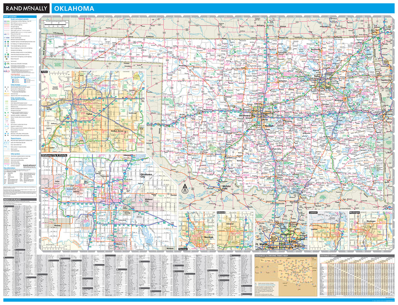 Oklahoma State Wall Maps – American Map Store