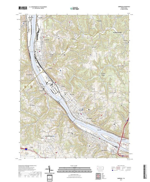 US Topo 7.5-minute map for Ambridge PA – American Map Store