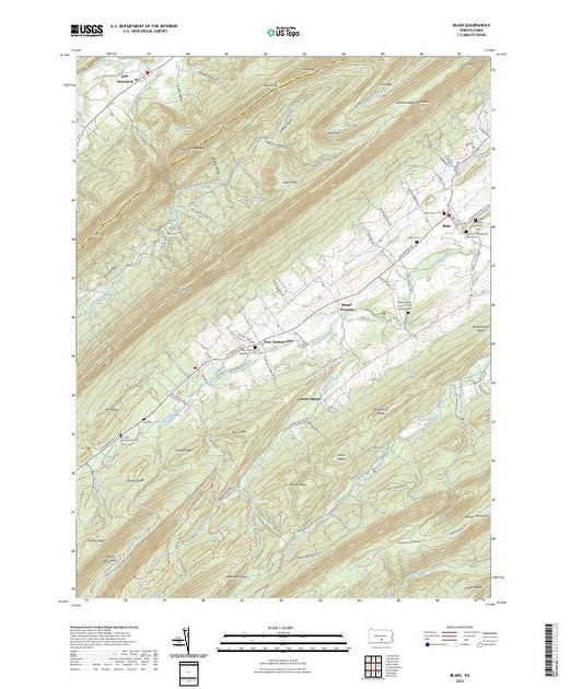 US Topo 7.5-minute map for Blain PA – American Map Store