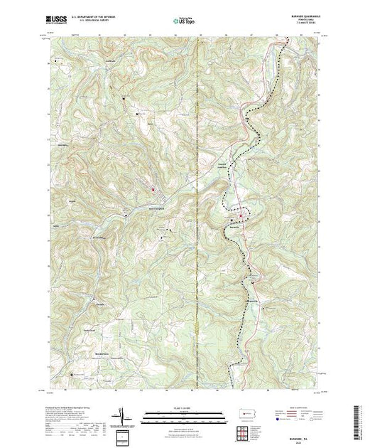 US Topo 7.5-minute map for Burnside PA – American Map Store