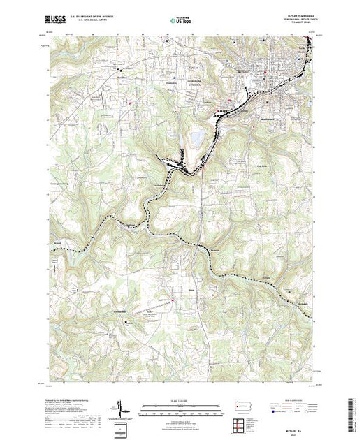 US Topo 7.5-minute map for Butler PA – American Map Store