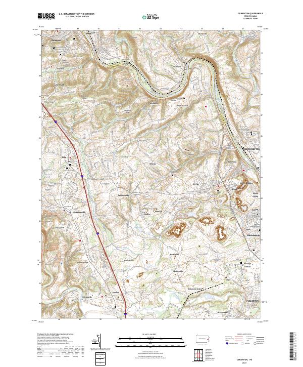 US Topo 7.5-minute map for Cementon PA – American Map Store
