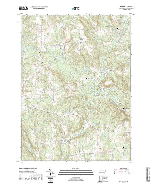 US Topo 7.5-minute map for Centerville PA – American Map Store