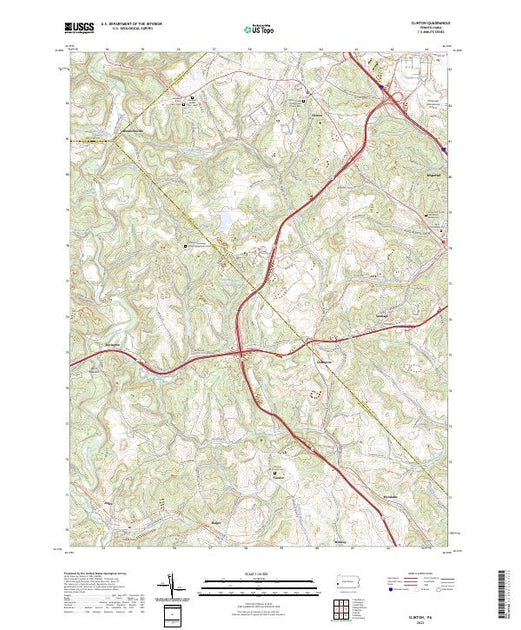 US Topo 7.5-minute map for Clinton PA – American Map Store